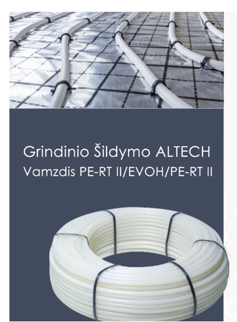 Vamzdžiai grindiniam šildymui - Grindinis šildymas - Dahlgera